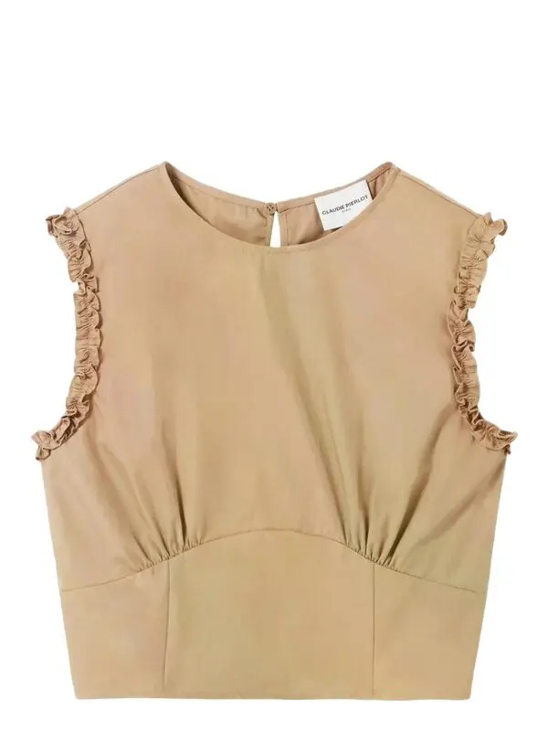 Claudie Pierlot Ruffled-trim Sleeveless Top - Neutrals