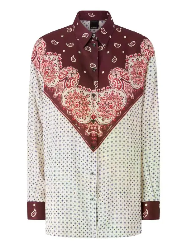 Pinko Paisley Print Long Sleeve Shirt - Neutrals