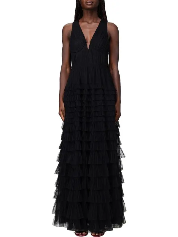 TWINSET Tiered Maxi Dress - Black