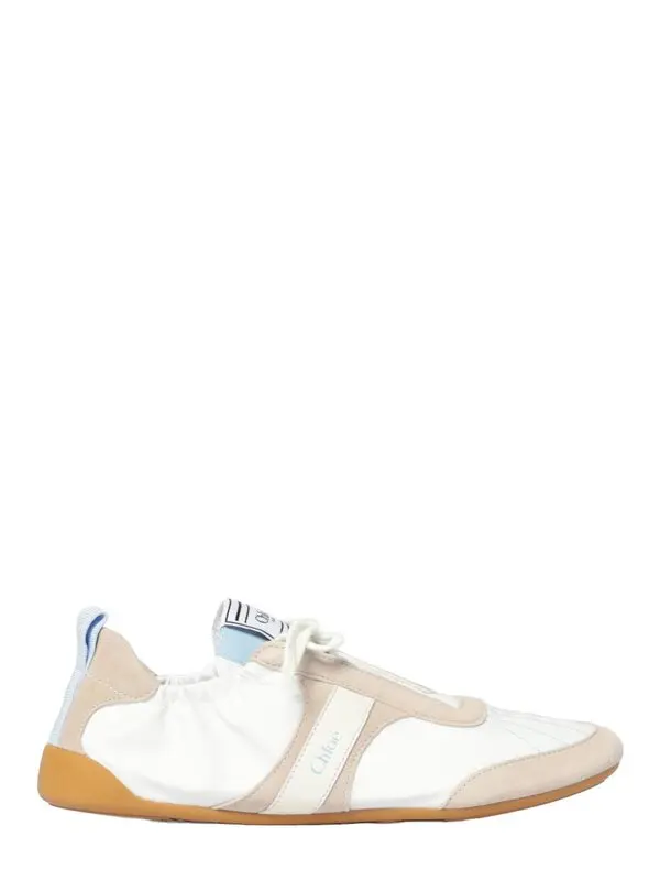 Chloé Leather And Suede Sneakers - Blue