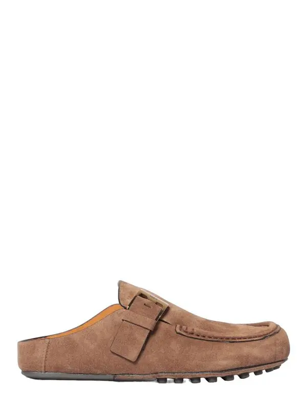 TOD'S Buckled Suede Mules - Brown