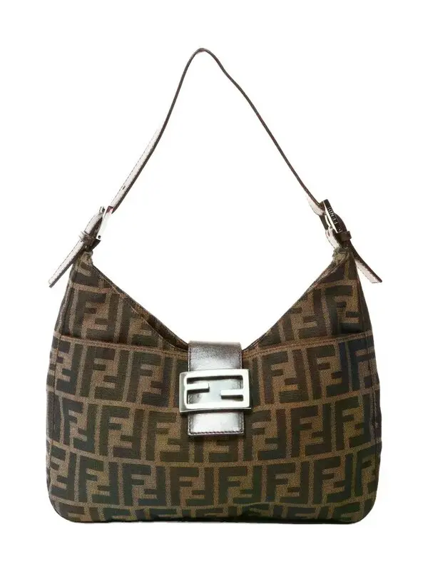Fendi 1990-2000s Zucca Canvas Shoulder Bag - Brown