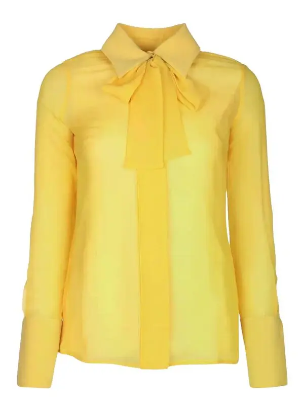 Elisabetta Franchi Tie-neck Shirt - Yellow