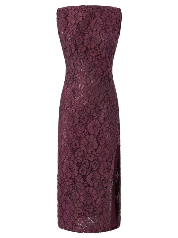 Pinko Lace Slit Dress - Purple