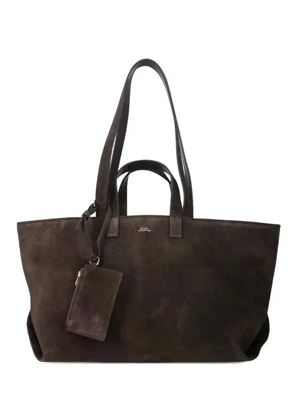 A.p.c. Drummer Suede Small Pouch Tote Bag - Brown