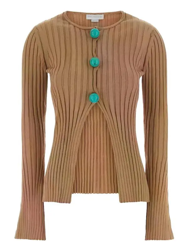Stella McCartney Ribbed Button Cardigan - Brown