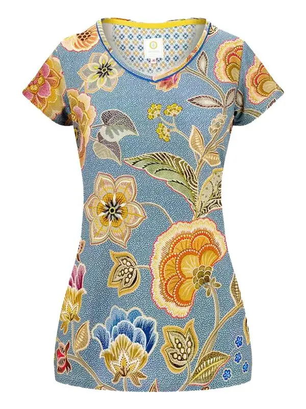 PIP STUDIO Floral Print T-shirt - Blue
