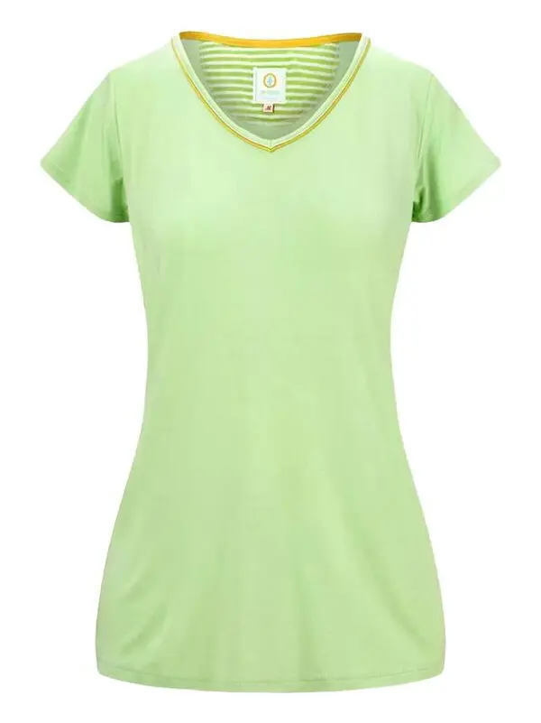 PIP STUDIO V-neck Striped T-shirt - Green