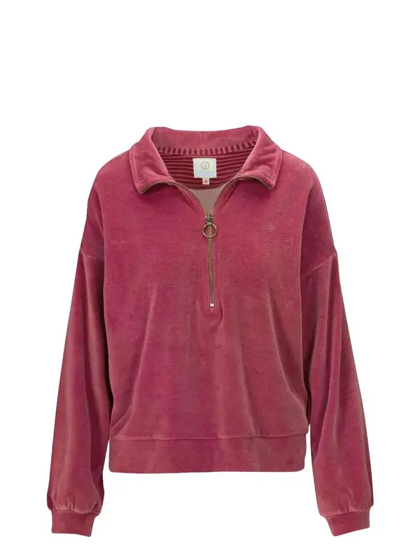 PIP STUDIO Solid Zip-up Sweatshirt - Red
