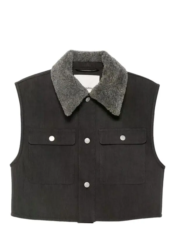 Nanushka Contrast-collar Utility Gilet - Grey