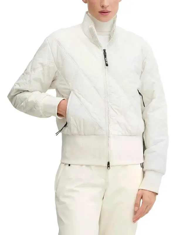 BOSS Quilted Zip-up Jacket - White