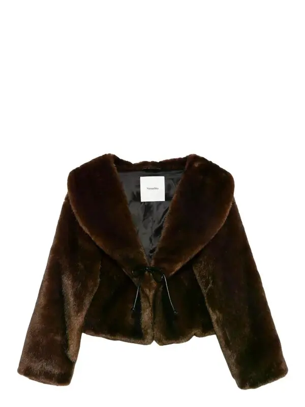 Nanushka Shawl-collar Faux Fur Jacket - Brown