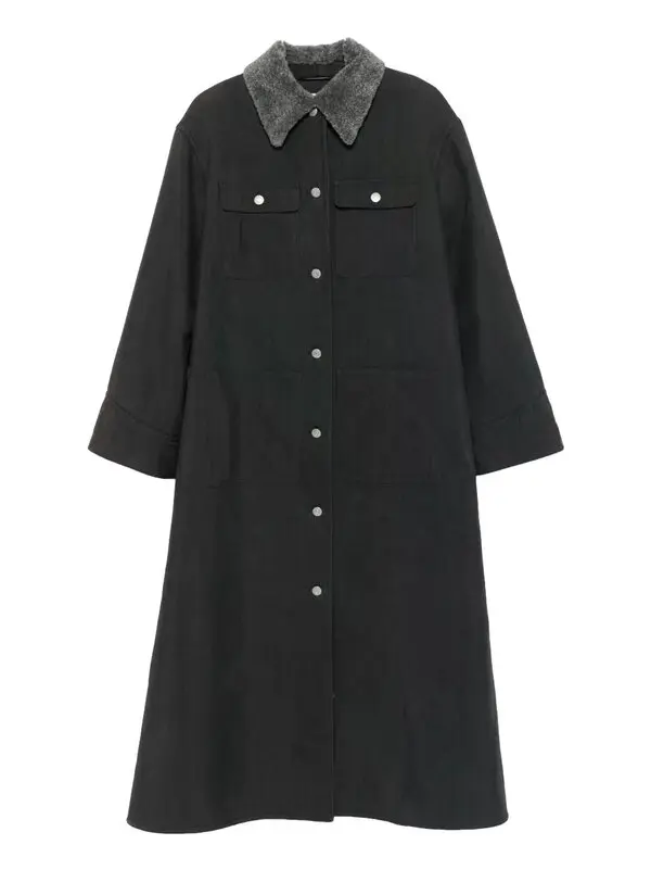 Nanushka Contrast Collar Utility Coat - Grey
