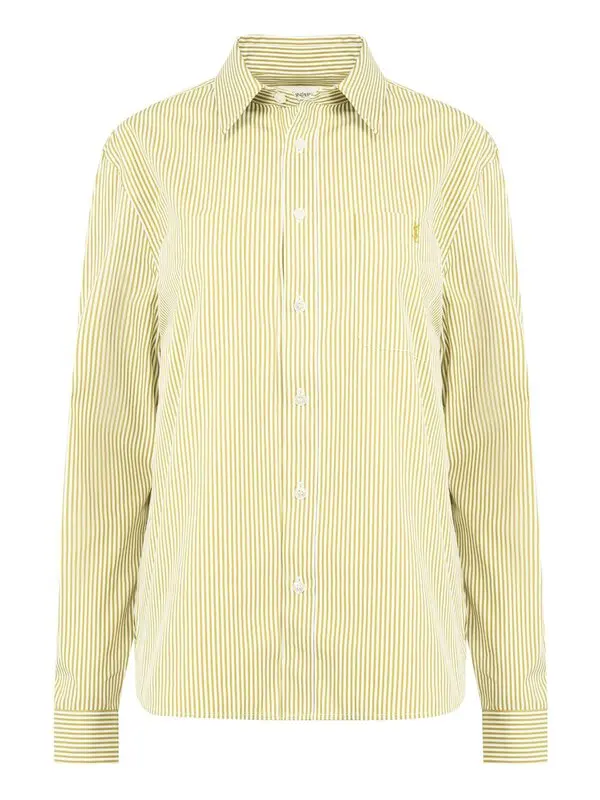 Saint Laurent Stripe Shirt - Tan