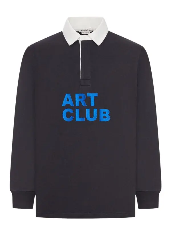 JW Anderson Art Club Rugby Polo - Black