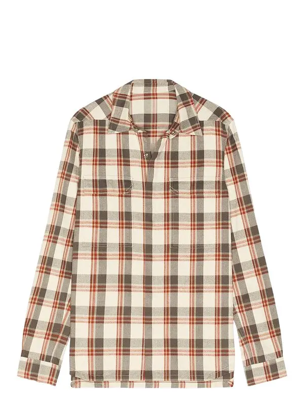 Rick Owens Milk Plaid Outershirt - White