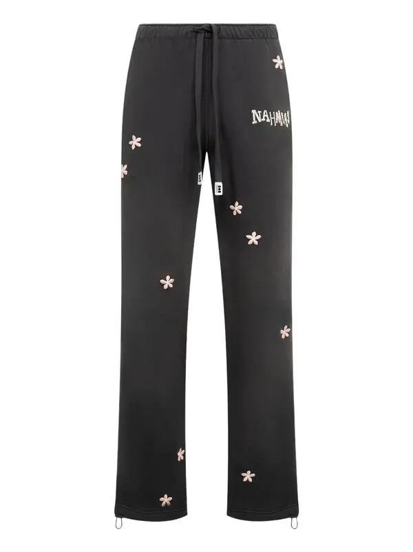 NAHMIAS Flower Groms Wide Leg Sweatpants - Black