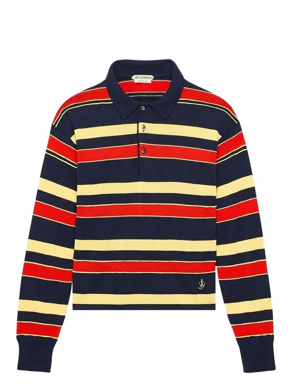 JW Anderson Knitted Rugby Polo - Blue