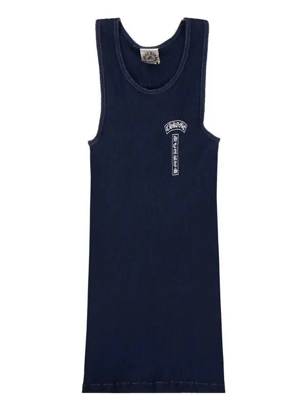 Chrome Hearts Ribbed Cross Logo F*** You Tank Top - Black