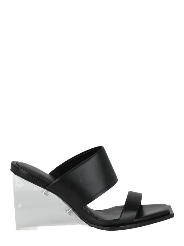Alexander McQueen Shard Leather Sandal - Black