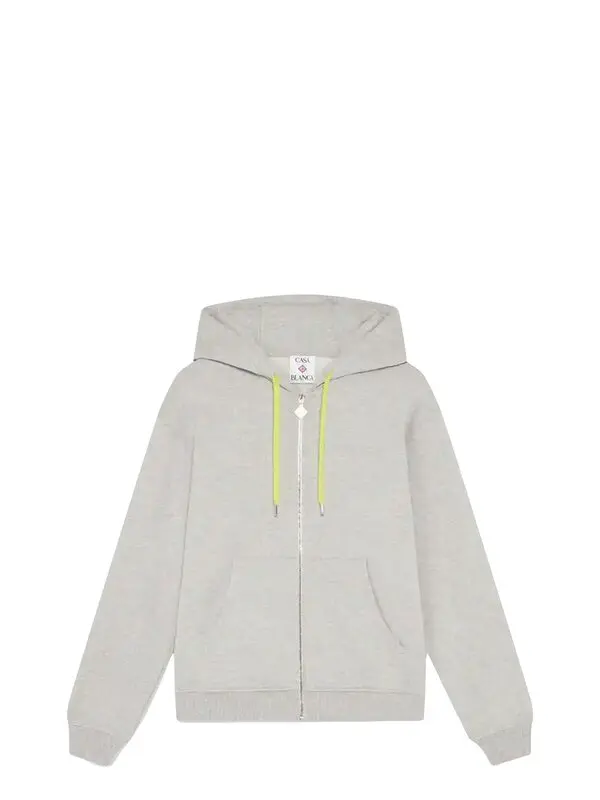 Casablanca Cashmere Blend Zip Up Hooded Sweatshirt - Grey