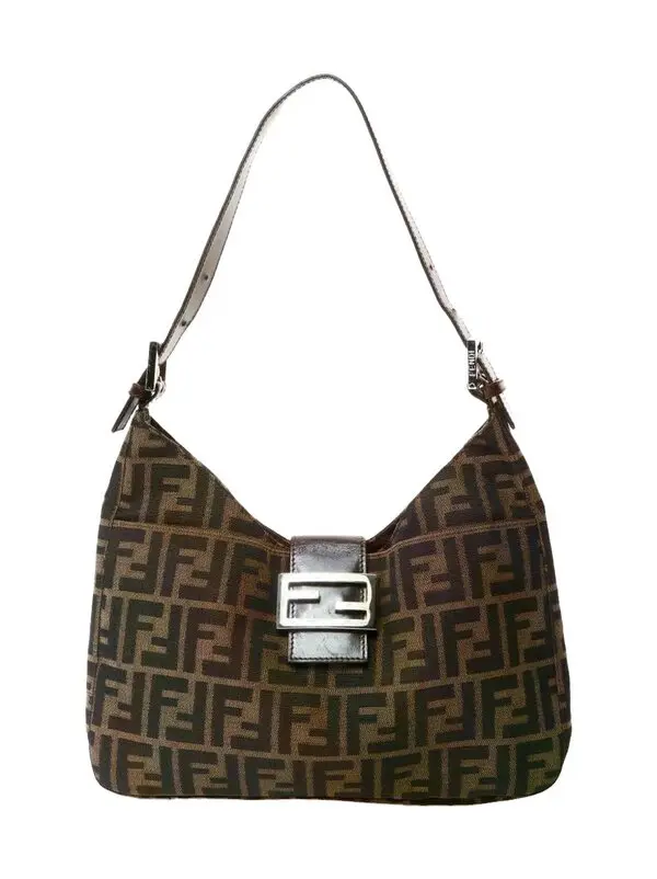 Fendi 1990-2000s Zucca Canvas Shoulder Bag - Brown