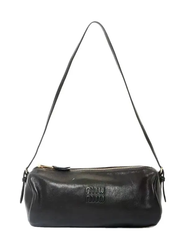 Miu Miu Small Logo-detail Shoulder Bag - Black