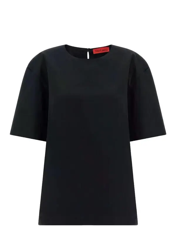 THELATEST Crew Neck Teardrop T-shirt - Black