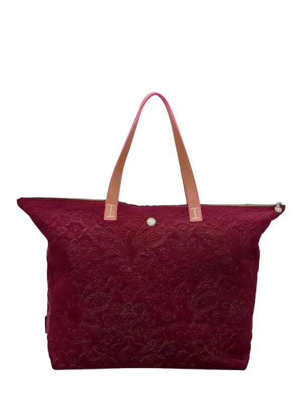 PIP STUDIO Quilted Velvet Tote Bag - Red