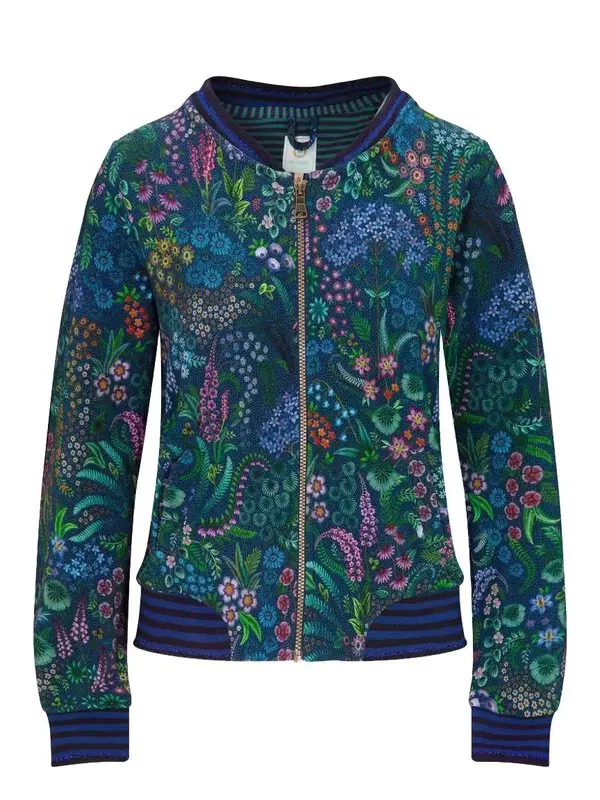 PIP STUDIO Floral Zip-up Jacket - Blue