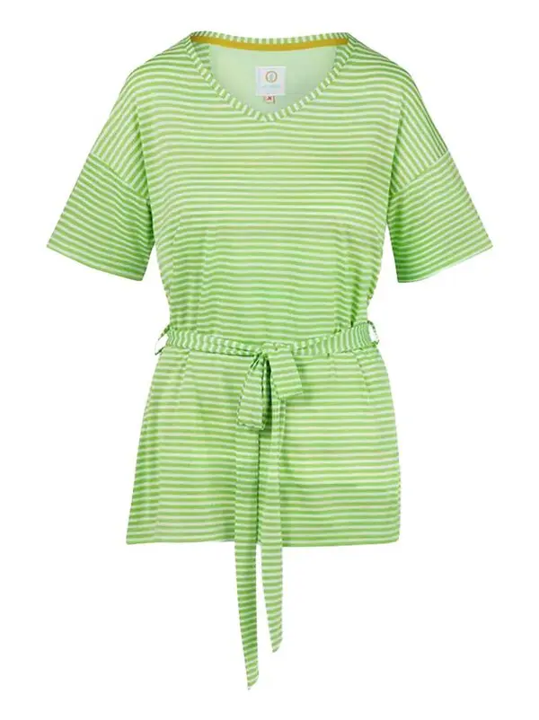 PIP STUDIO Striped Tie-waist T-shirt - Green