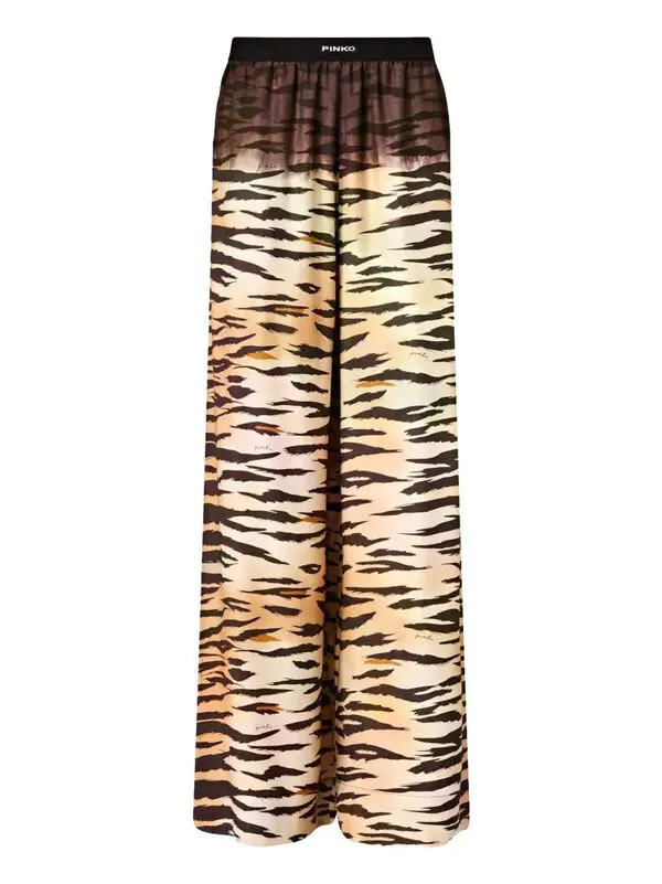 Pinko Tiger-print Trousers - Neutrals