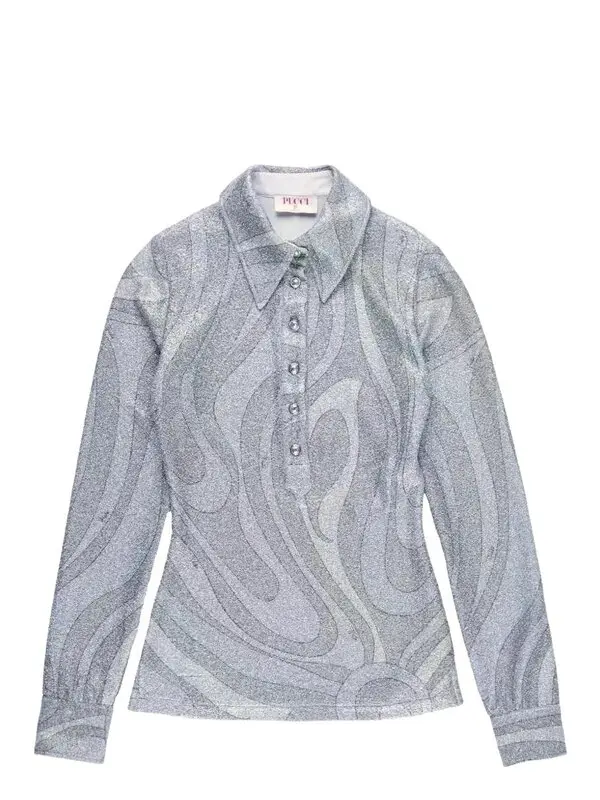 Emilio Pucci Long-sleeve Polo Top - Grey