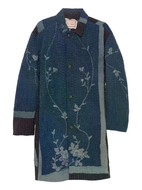 By Walid Silk Duster Coat - Blue
