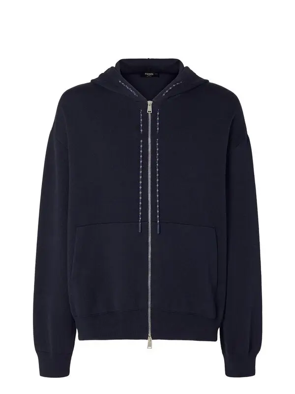 Fendi Sweatshirt With Micro Ff Lace - Blue