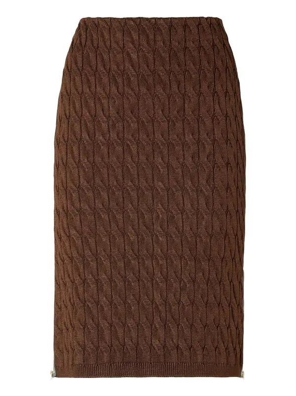 Fendi Straight-cut Midi Skirt - Brown