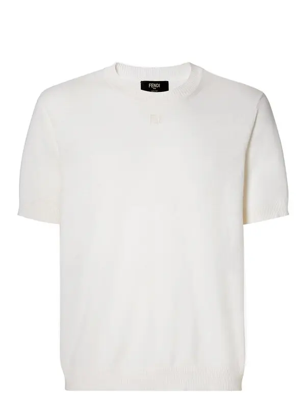Fendi Ff Selleria Embroidered Cotton And Cashmere Jumper - White