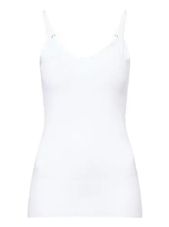 Hanro Seamless Shoulder-straps Cotton-jersey Top - White