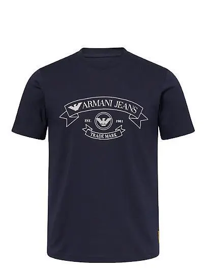 Emporio Armani Graphic-print Cotton T-shirt - Sky Captain