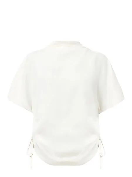 ALLSAINTS Leslie Drawstring-sides Satin Top - Antique White