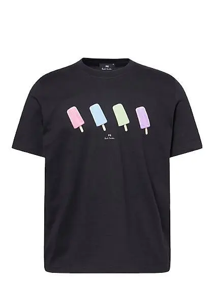 Paul Smith Lollies-print Crewneck Cotton-jersey T-shirt - Black
