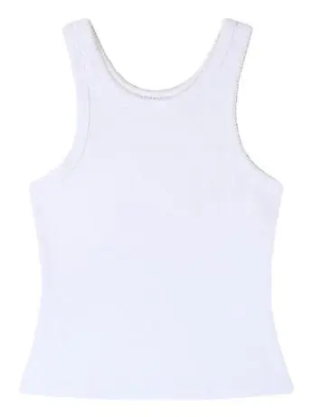 Sandro Beaded-trim Cotton-jersey Vest Top - White