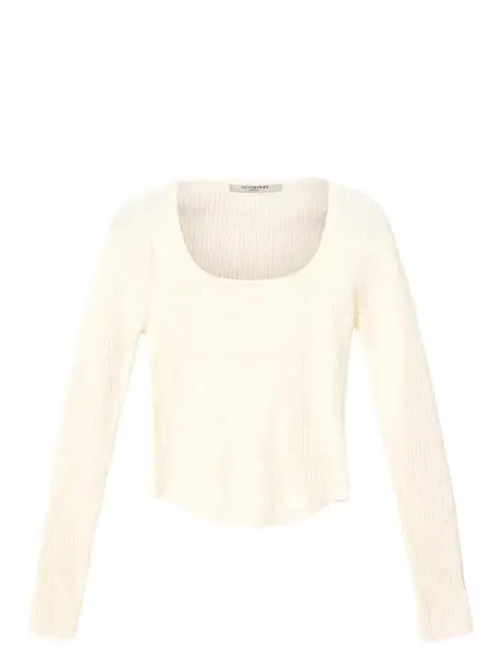 ALLSAINTS Hally Slim-fit Knitted Top - Chalk White