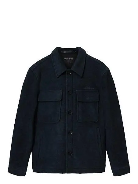 ALLSAINTS Cayson Logo-embroidered Wool-blend Jacket - Agate Blue