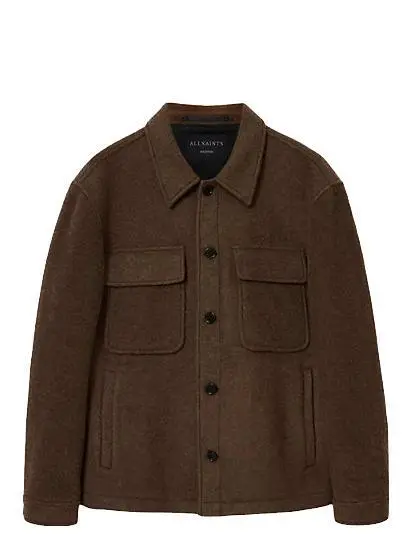 ALLSAINTS Cayson Logo-embroidered Wool-blend Jacket - Cider Brown