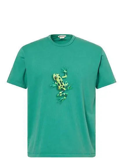 JW Anderson Jumping Frog Crewneck Cotton-jersey T-shirt - Emerald