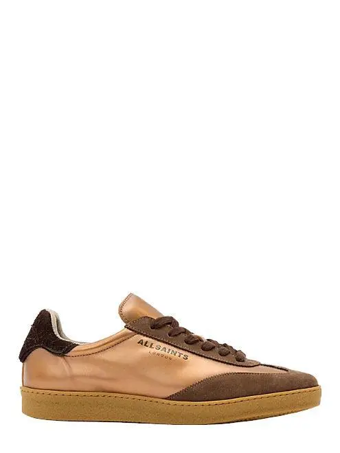 ALLSAINTS Thelma Logo-embossed Leather Low-top Sneakers - Bronze/brown