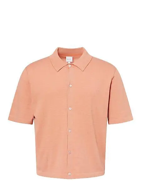 Paul Smith Check-print Short-sleeves Cotton-knit Shirt - Orange