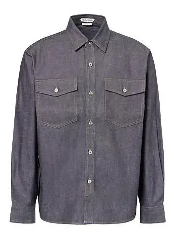 JW Anderson Oversized Long-sleeves Denim Shirt - Indigo