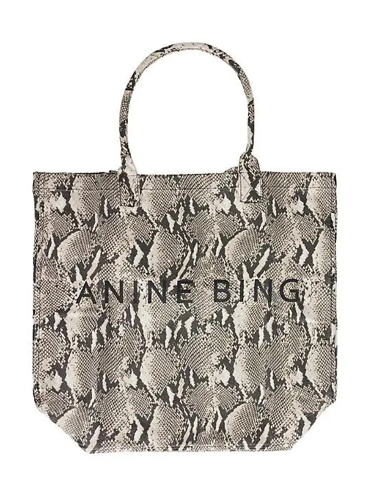 ANINE BING Leo Cotton Tote Bag - Python